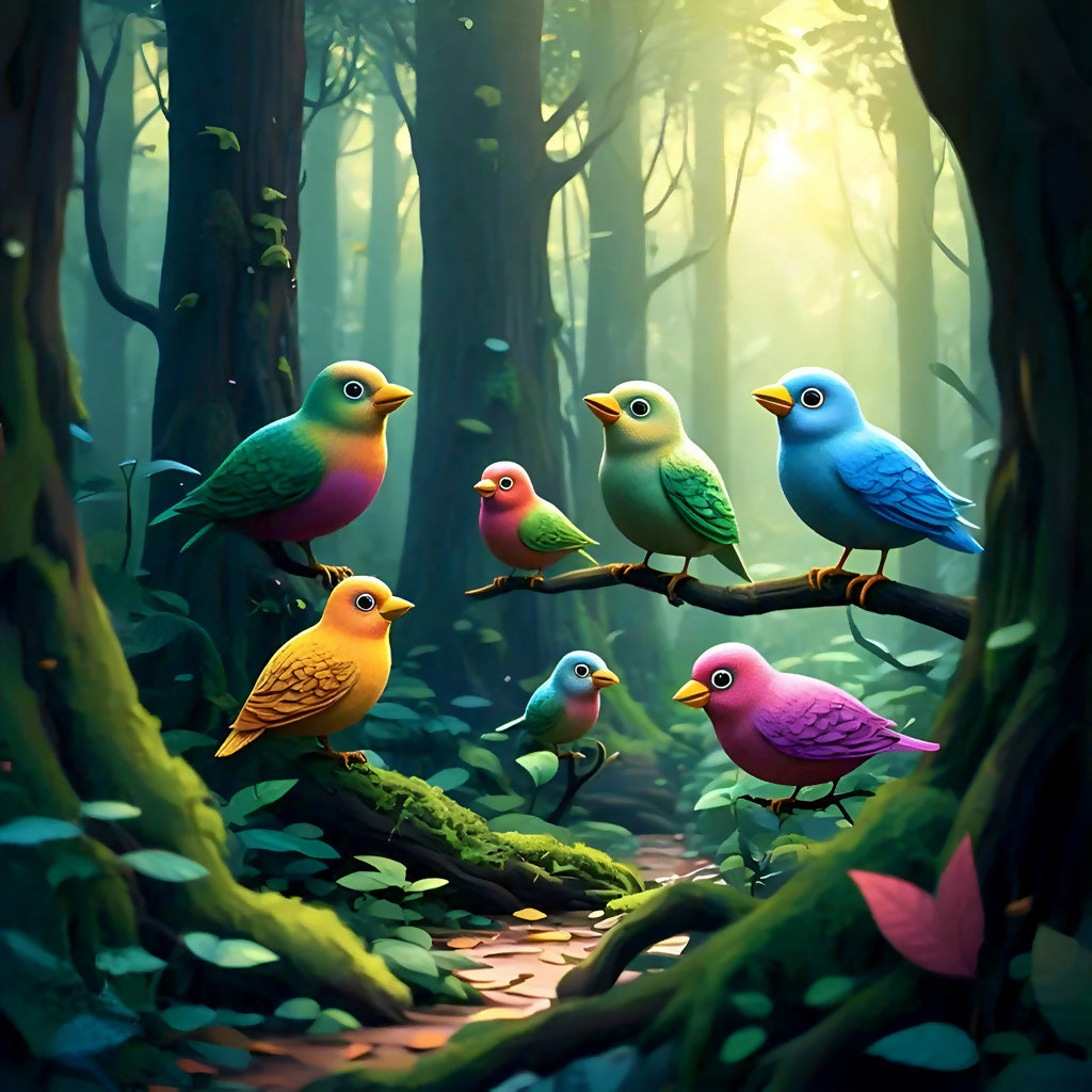 Celestial Canopy of Birds - AI-Generated Nature Artwork