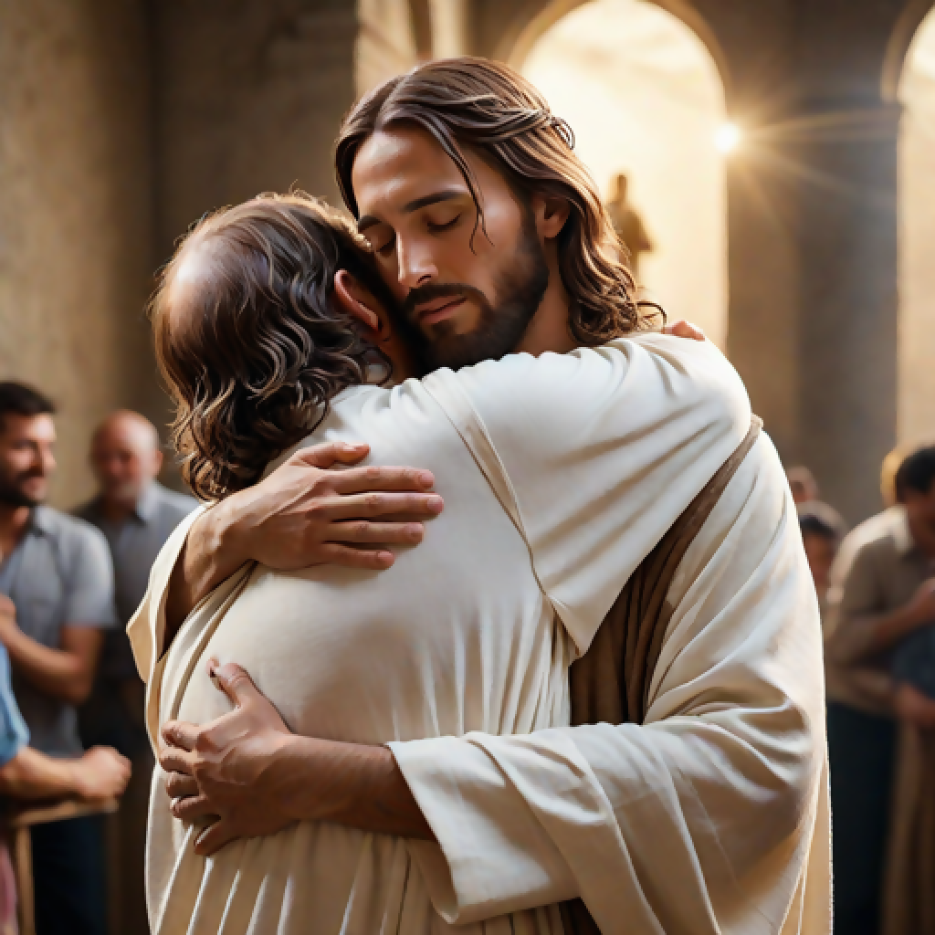 Jesus Hugging Man
