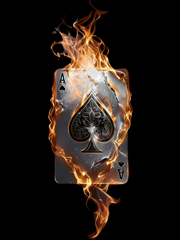 Burning Ace of Spades Fiery Digital Artwork