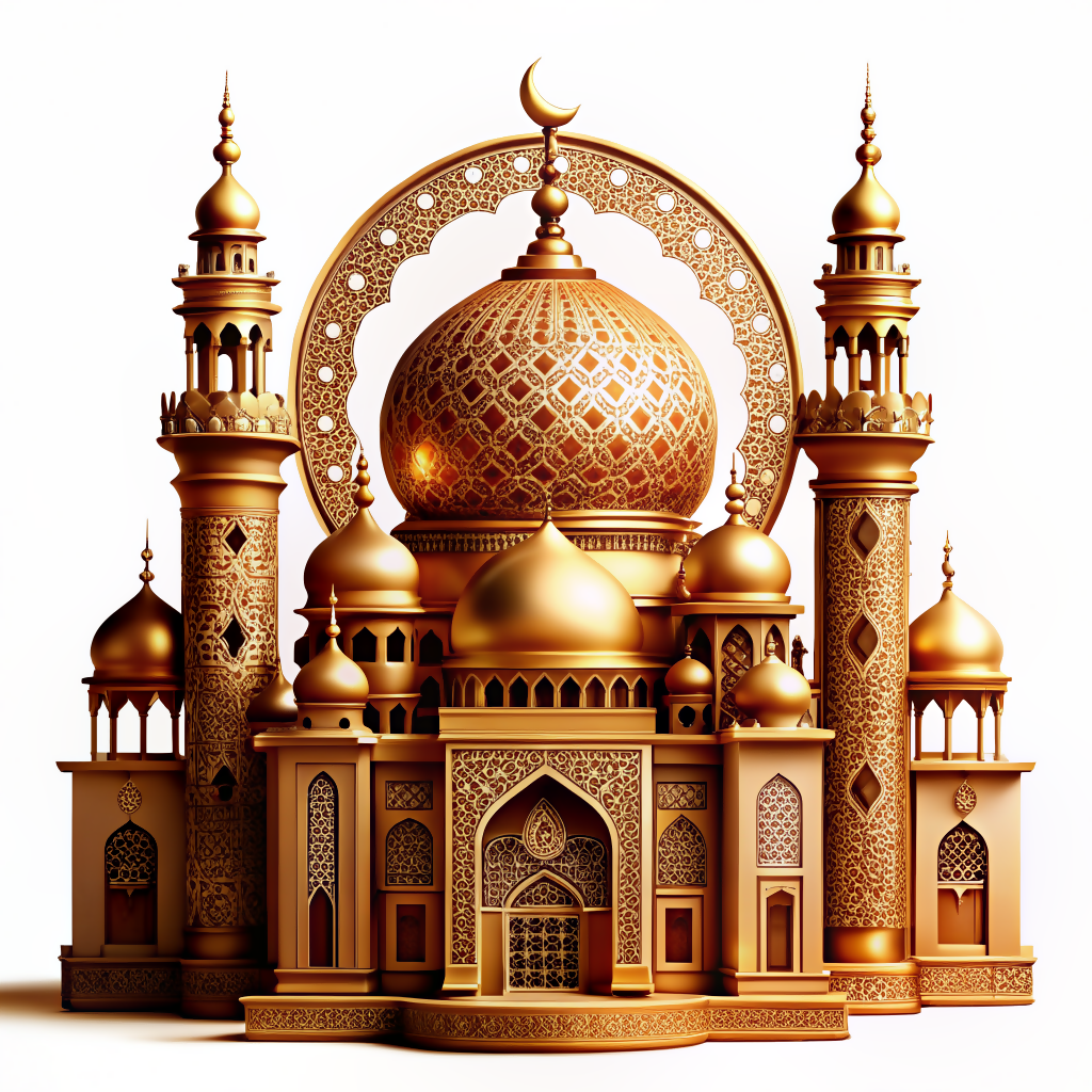 Golden temple, Golden Masjid, mosque, islamic decoration, Sparkling...