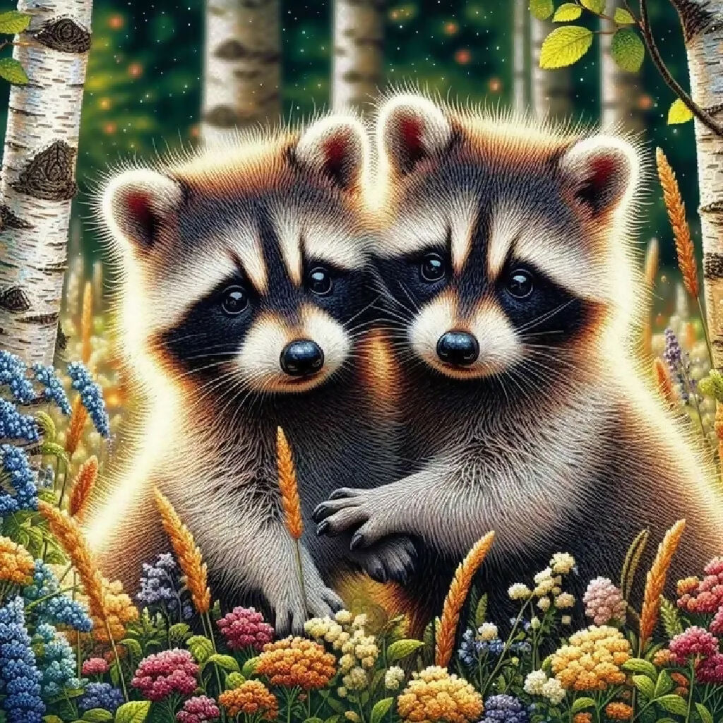 raccoon، couple، cute، animals