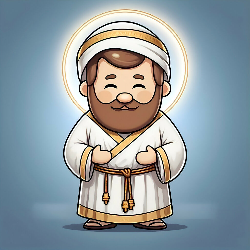 Divine Serenity - AI Cartoon Saint Portrait | Contemporary Art