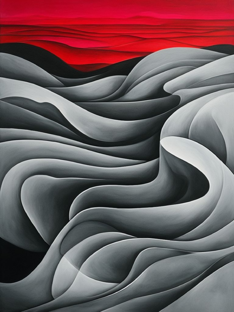 Waves In The Sky Solar Landscape, solar landscape, abstract art, re...