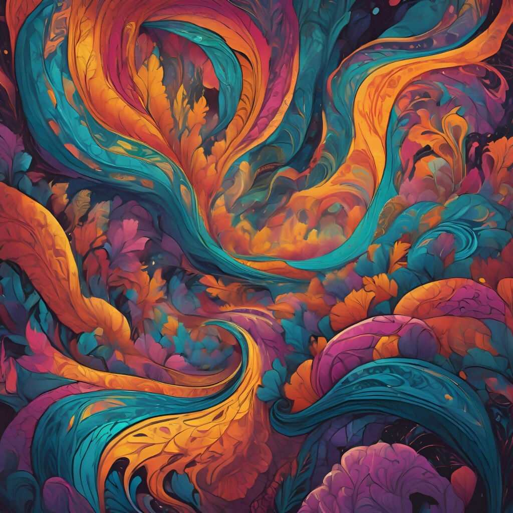 Spiraling Nature Abstract Art Print - Vibrant Wall Décor