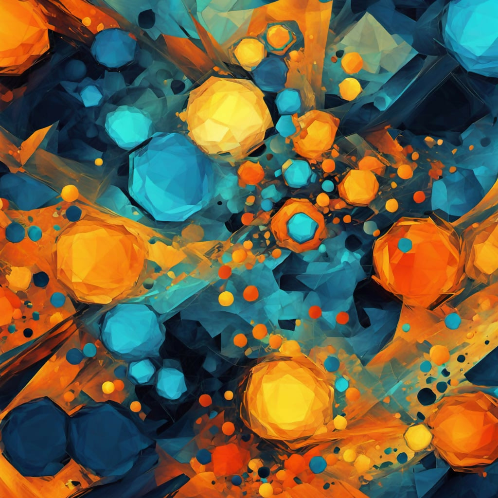 Cosmic Collision - Vibrant Abstract AI Art in Blue and Orange