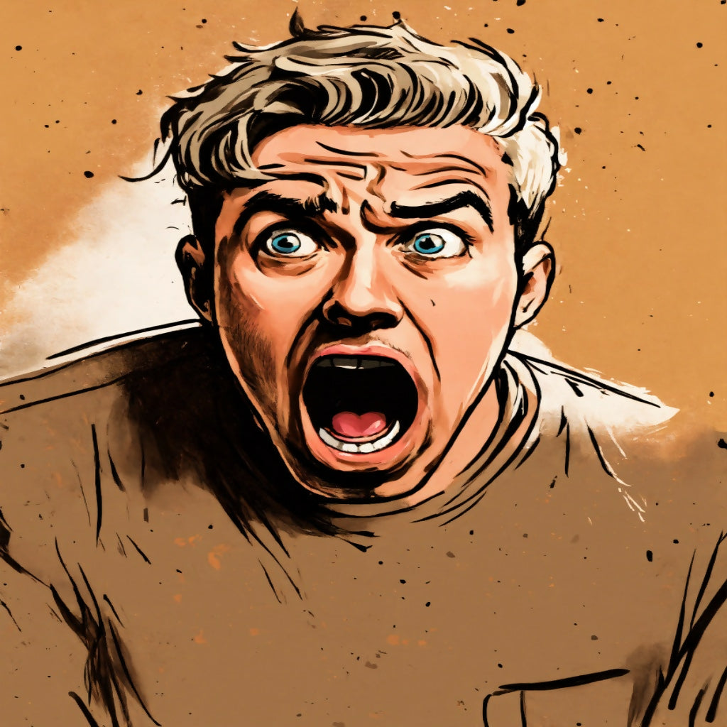 shocked man ,draw ,logo