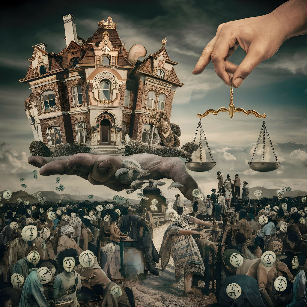 The Scales of Society: Surrealist Digital Art Exploring Power and J...