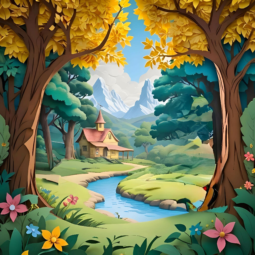 Cartoon Forest Scene