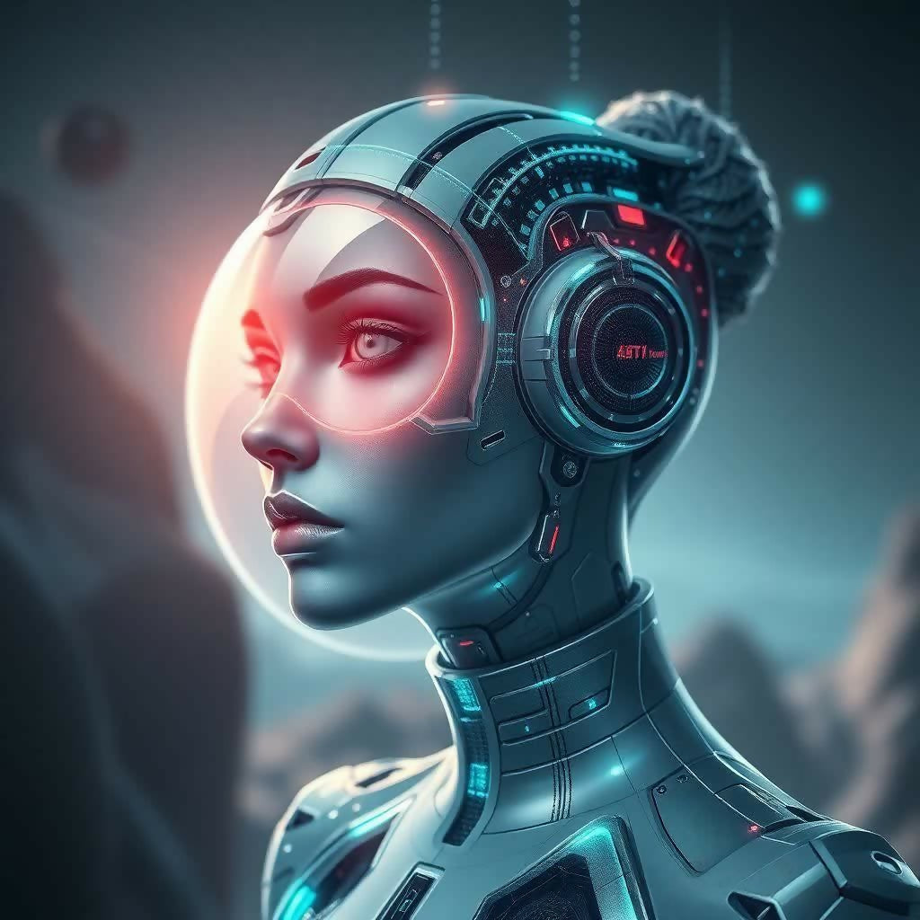 Cybernetic Explorer - Futuristic Humanoid Robot