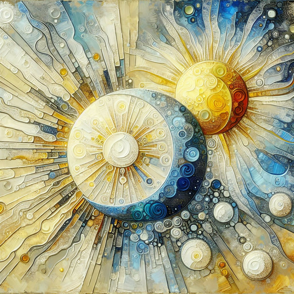 Moon, Sun, Digital Painting Moon, Home Decor Sun