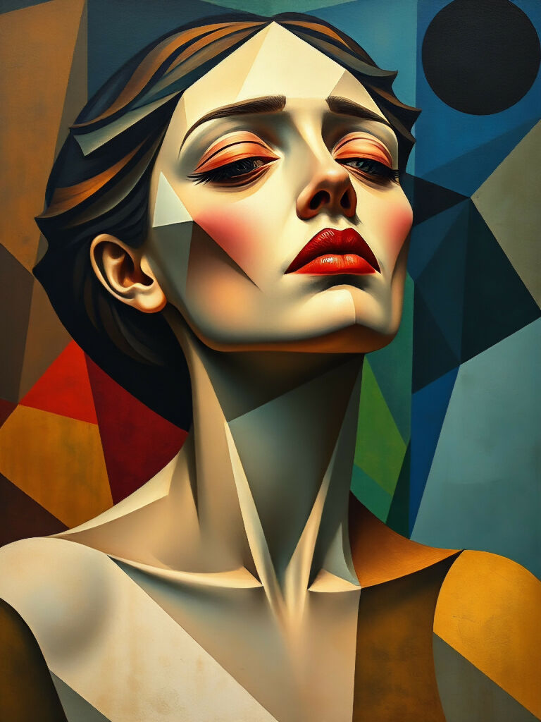 Abstract Geometric Art - A Spurned Lady | Emotional Heartbreak Artwork