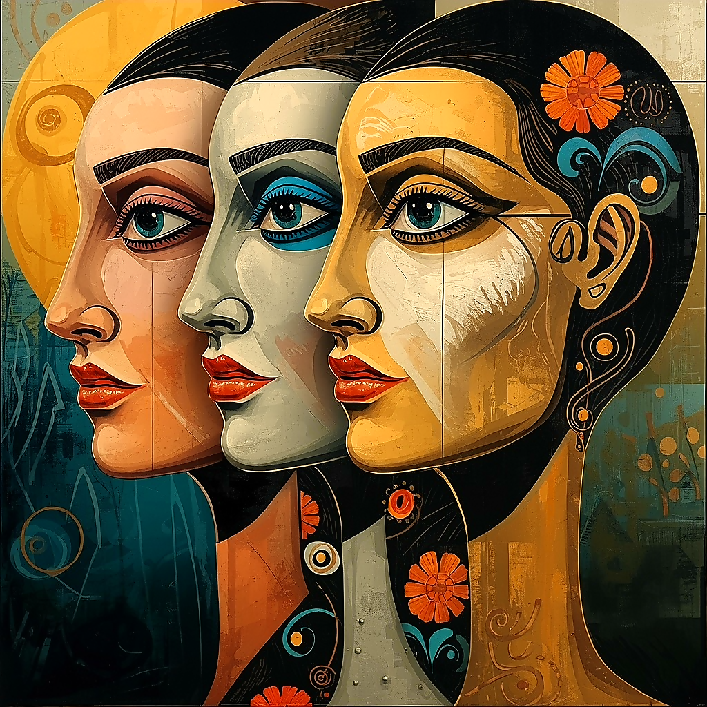 Cubist Faces Modern Digital Art | Contemporary Wall Art