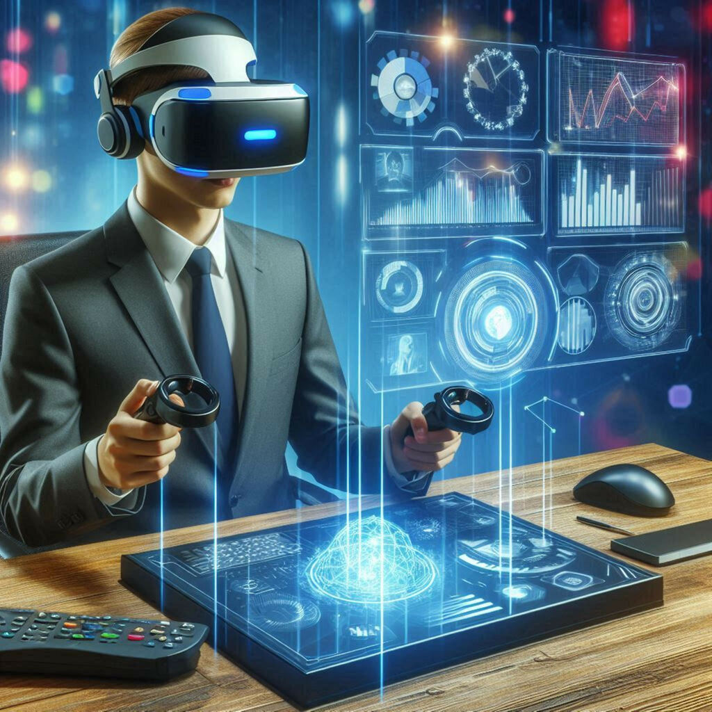 Futuristic Virtual Reality Business Professional