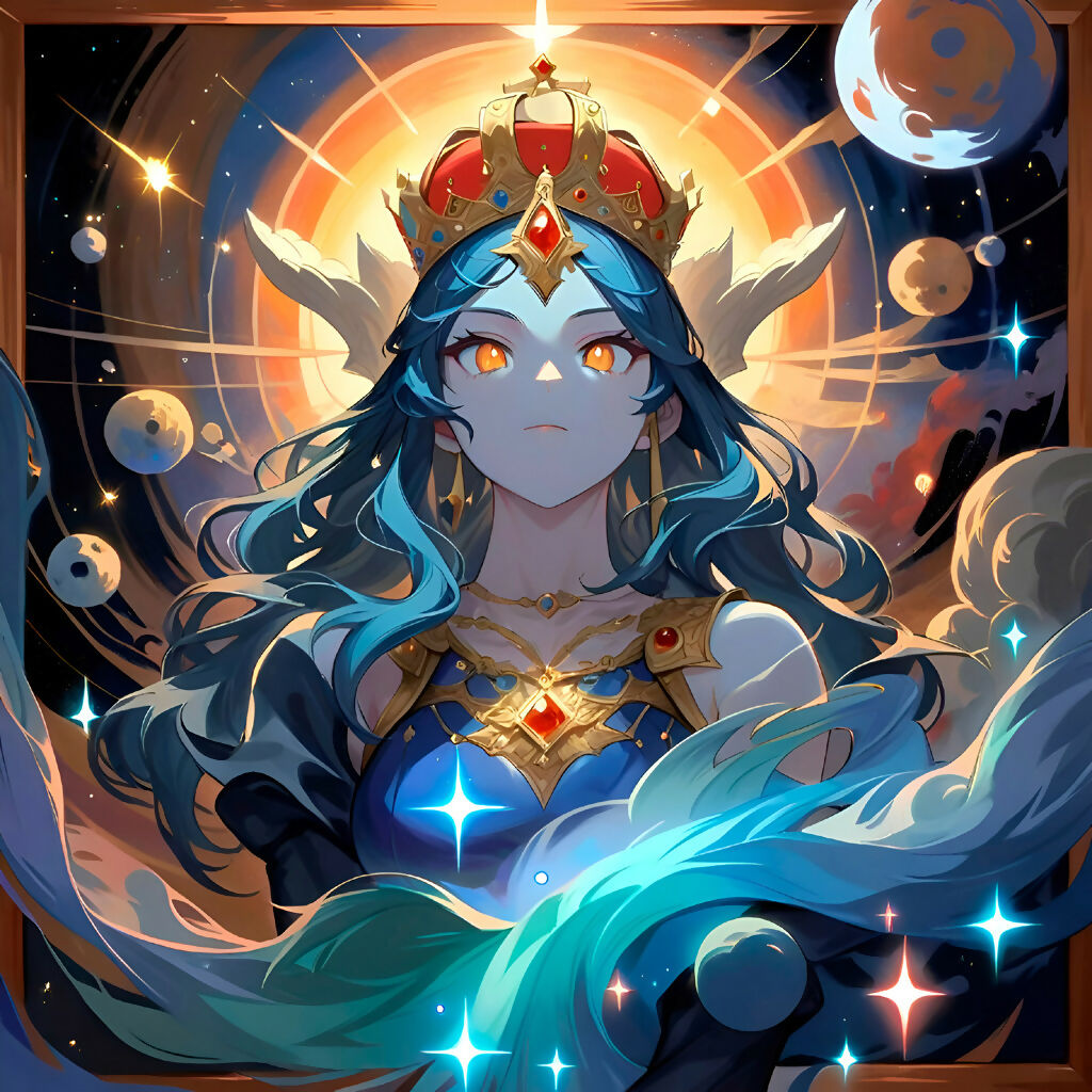 Celestial Sovereign – Surreal Cosmic Queen AI Art for Wall & Print