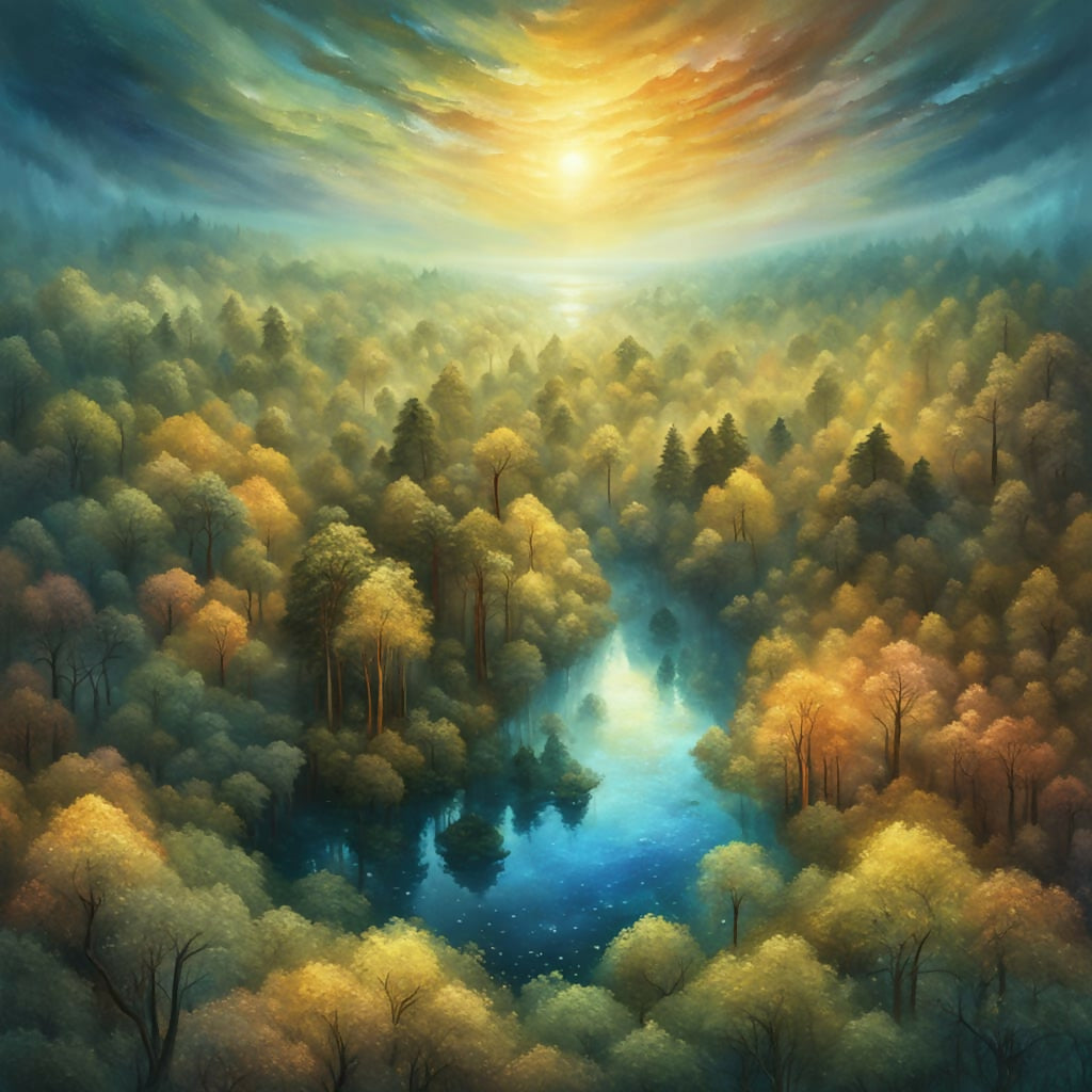 Golden Forest Dreams – Enchanting AI Forest Landscape Art