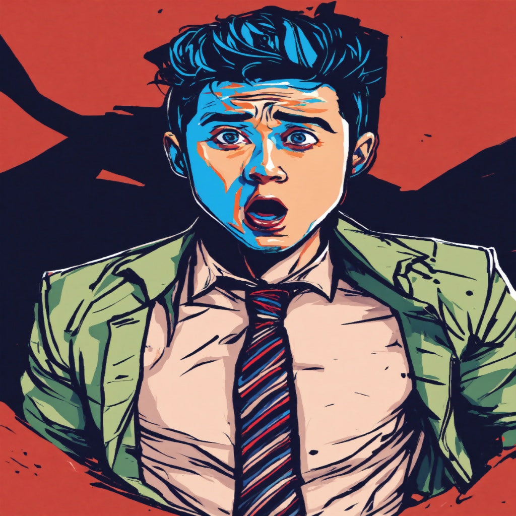 shocked man ,draw ,logo