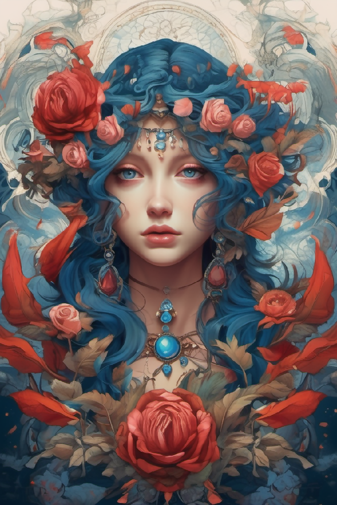 Azulina surrounded by flowers