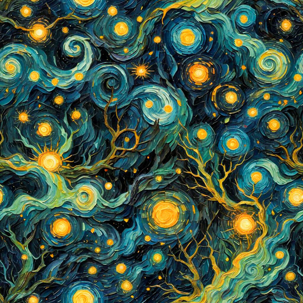 starry night abstract van gogh art