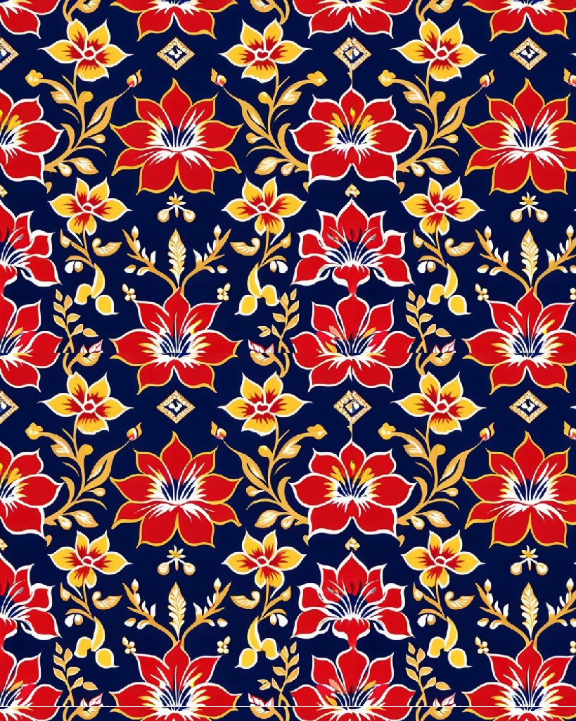 Batik Bunga Raya (Hibiscus Patern Batik)