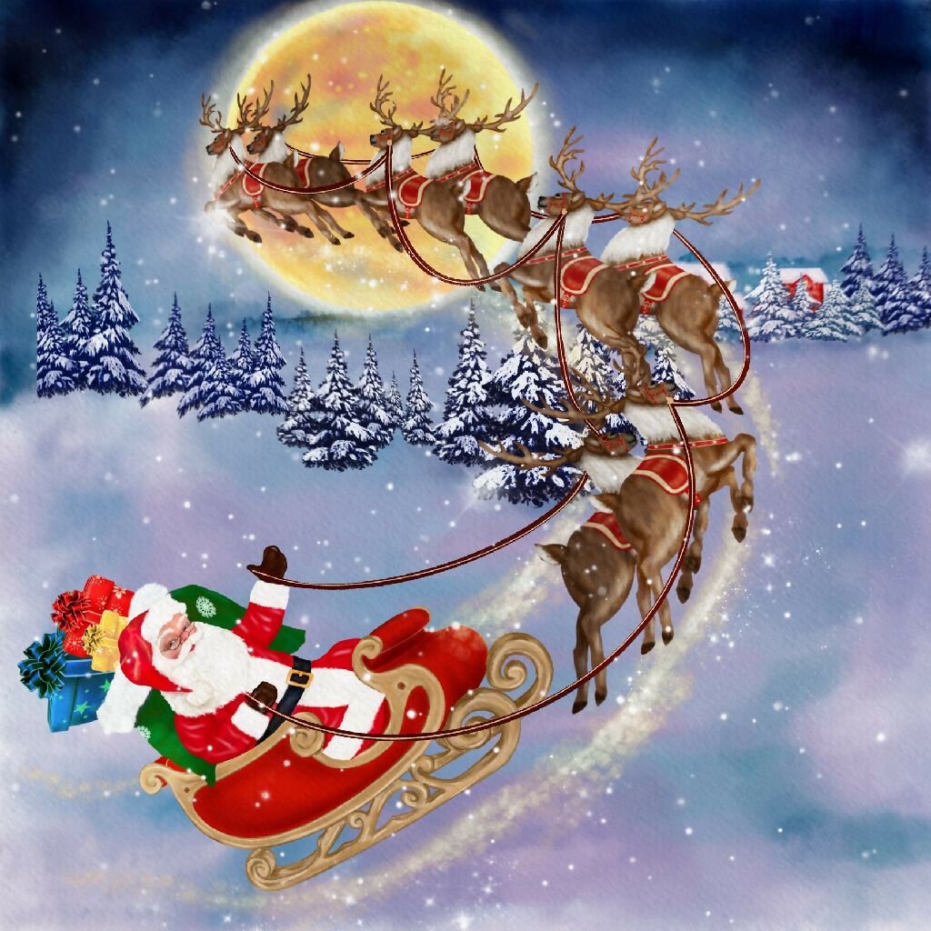 Magical Santa Sleigh Ride - Perfect AI Art for Your Holiday Cheer,