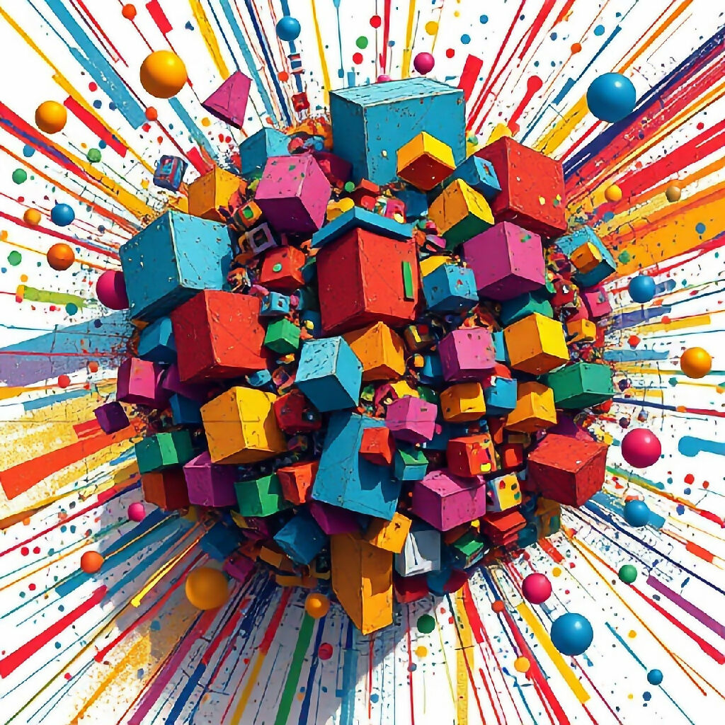 Colorful design with cubes No. 3