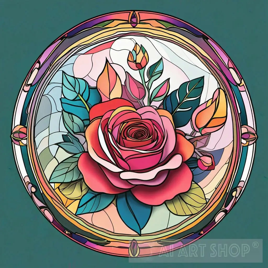 A beautiful rose in circular frame