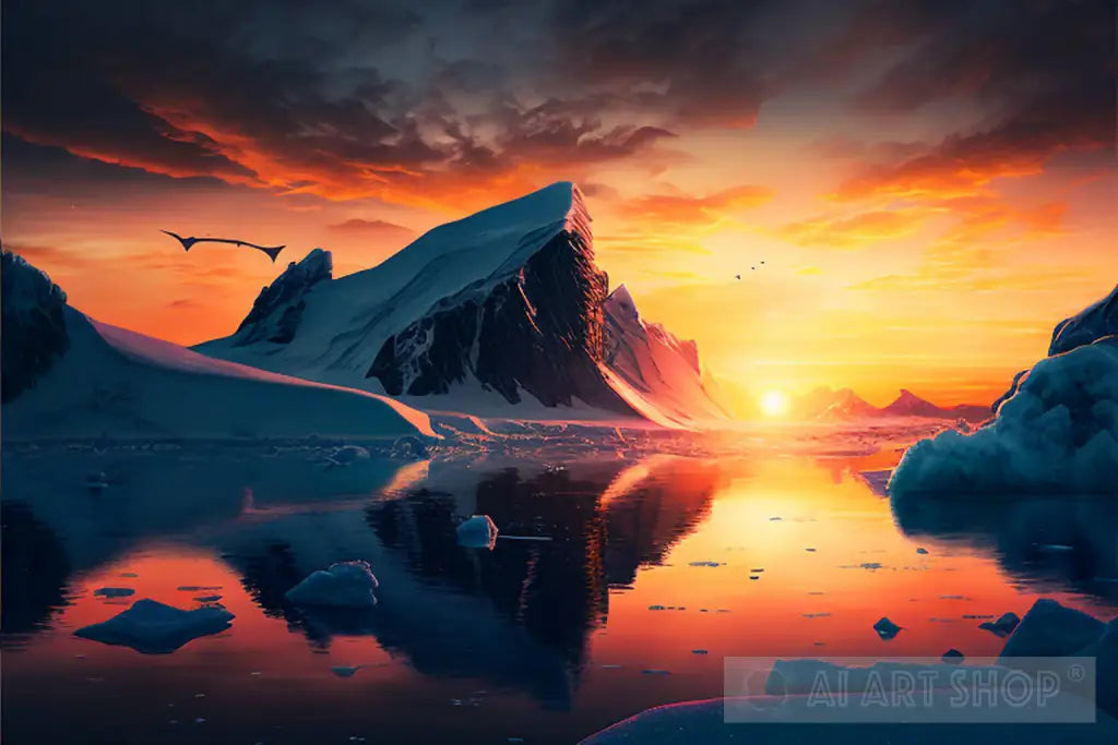 A Beautiful Sunset in the North Pole