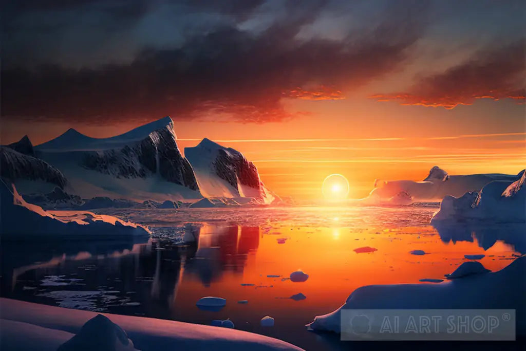 A Beautiful Sunset in the North Pole