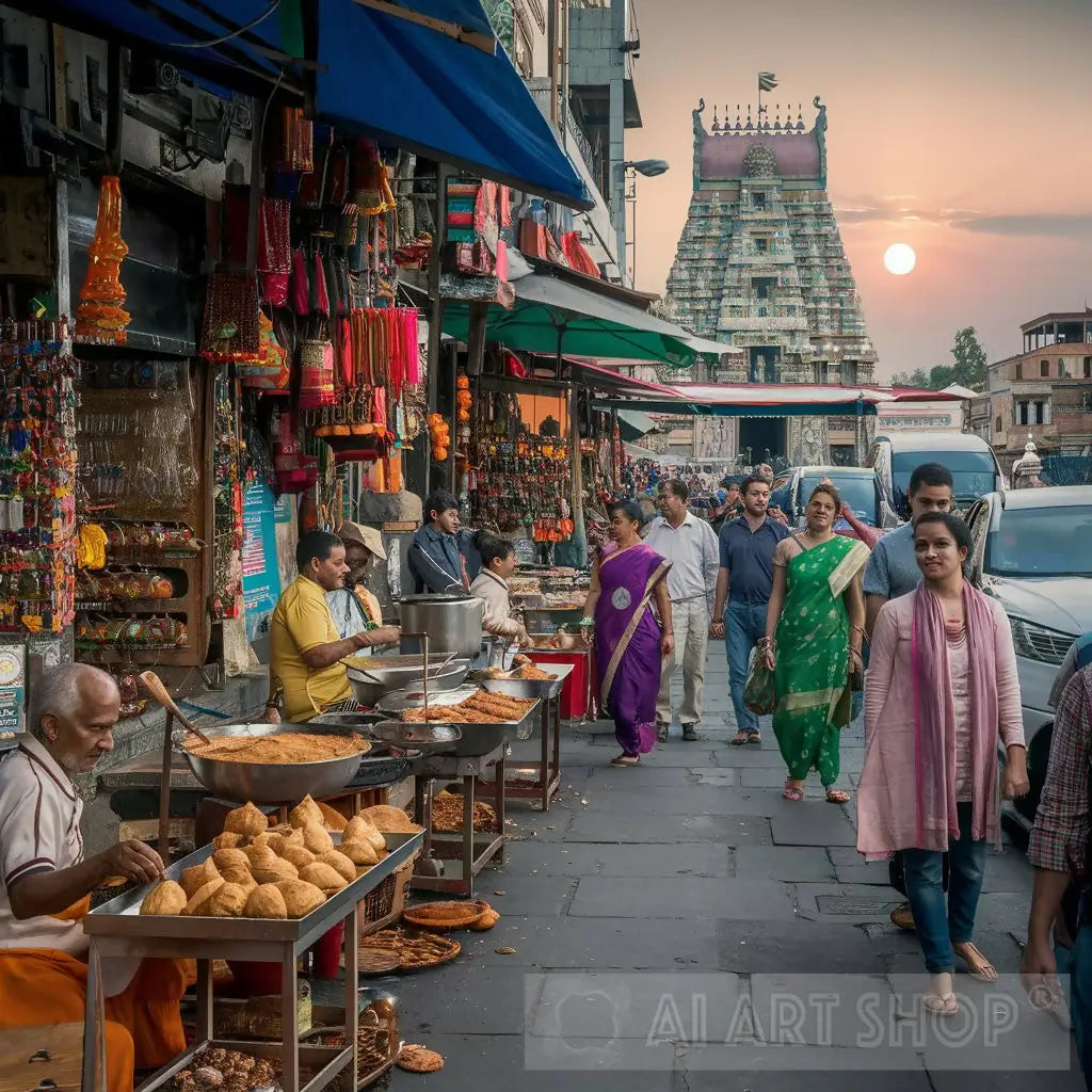 A BUSY AND BEAUTIFUL STREET IN INDIA