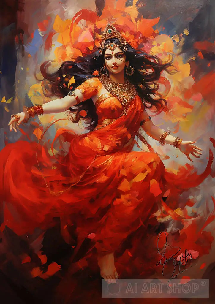 A Captivating Portrait of Goddess Chandraghanta