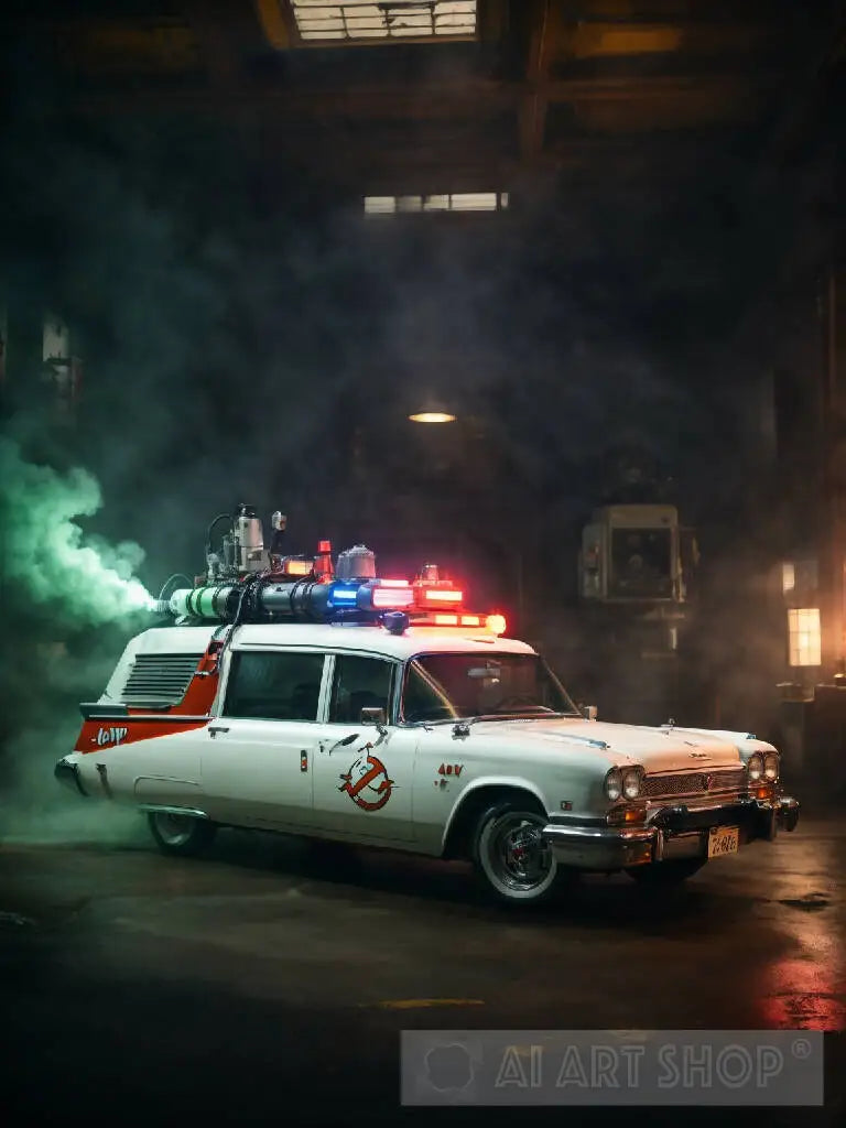 A cartoon-style rendering of the iconic Ghostbusters