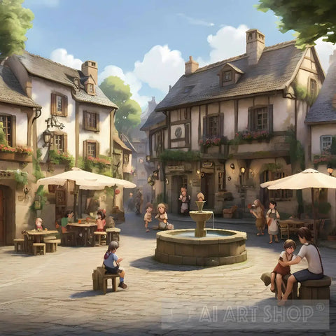 A charming village square