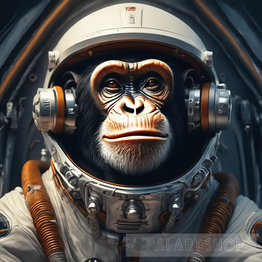Space monkey. Monkey in space.