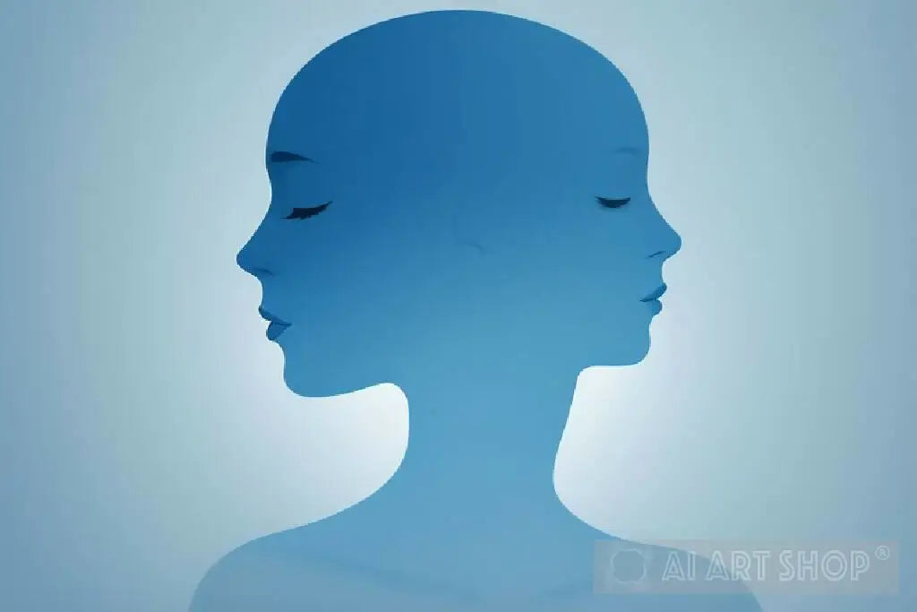 Woman, duality of beautiful woman, golden color, neon colors, illus...