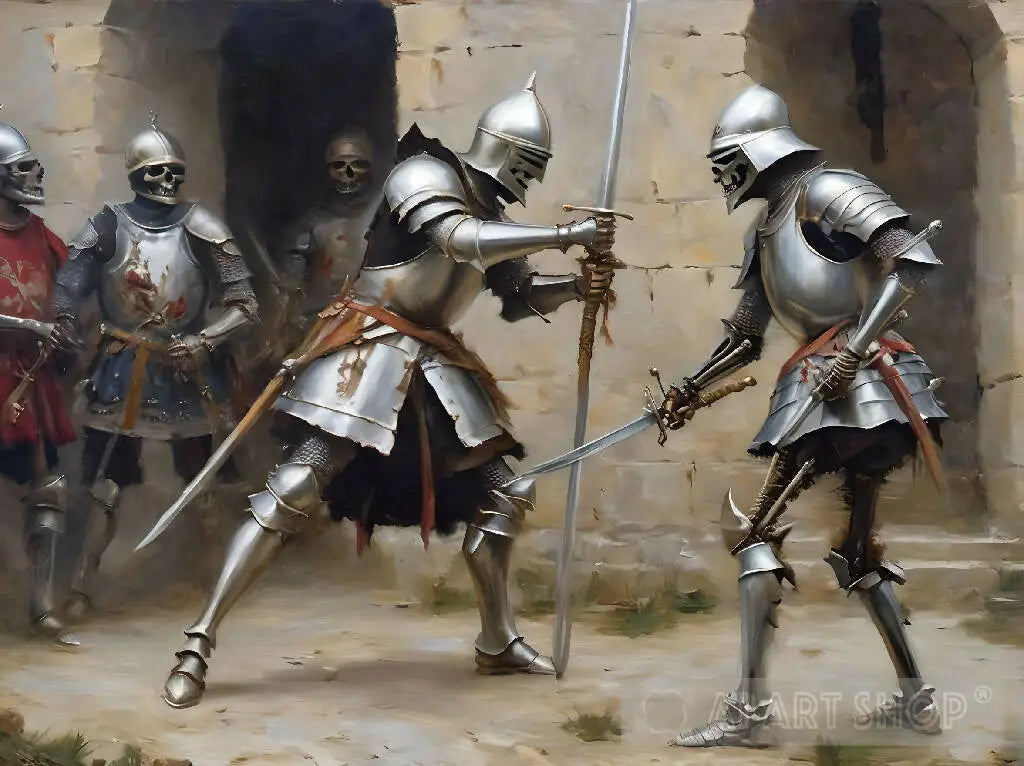 Medieval, Skeleton, Duel