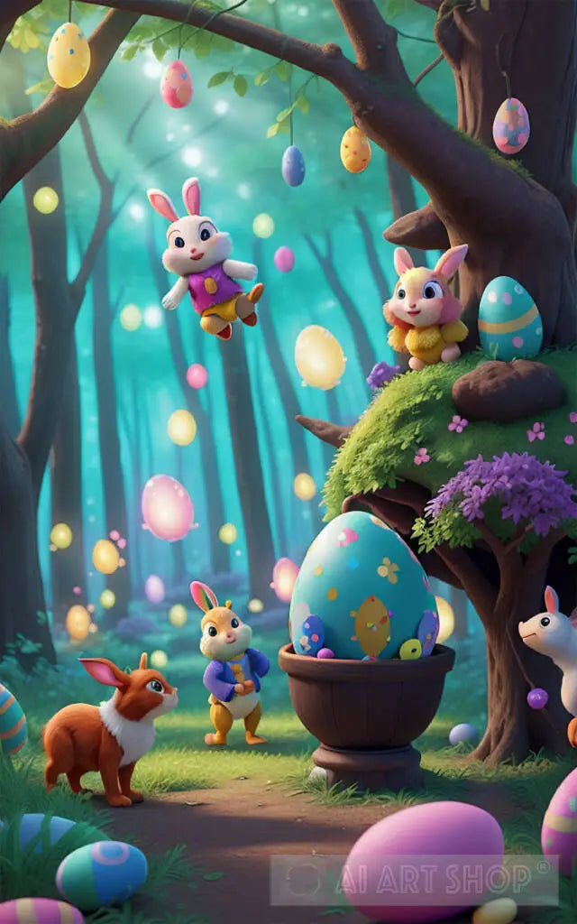 Artwork , fantasy , Easter , eggs , hunt