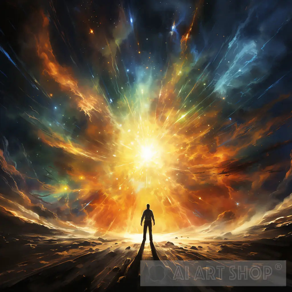 Man, Embrace, Cosmic, Energy, Spiritual, Connection, Universe, Radi...