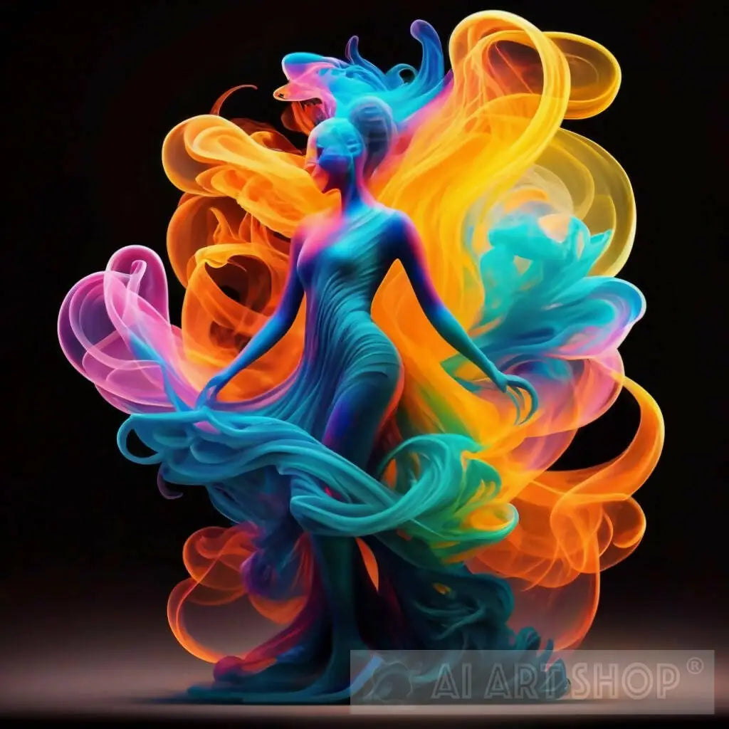 A mesmerizing figure, crafted entirely from swirling smoke.