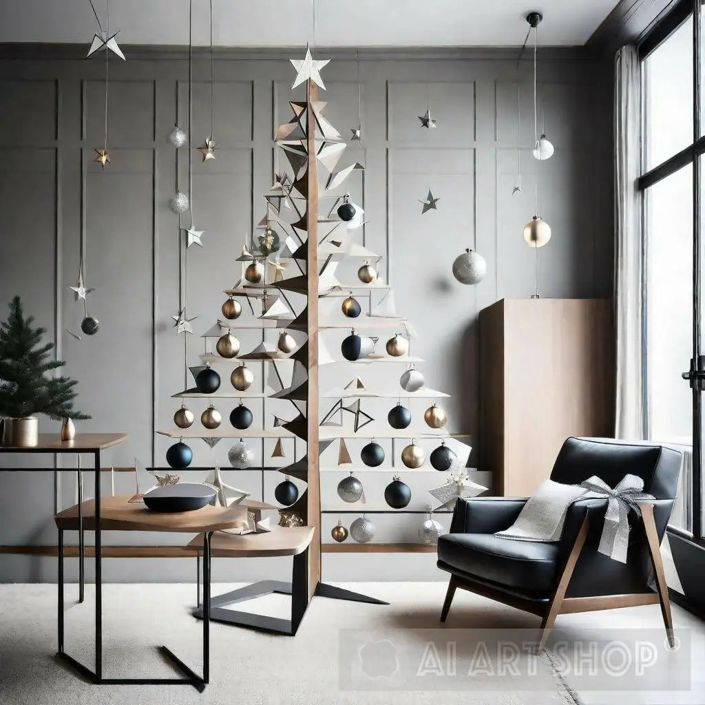 A modern and minimalist Christmas tree