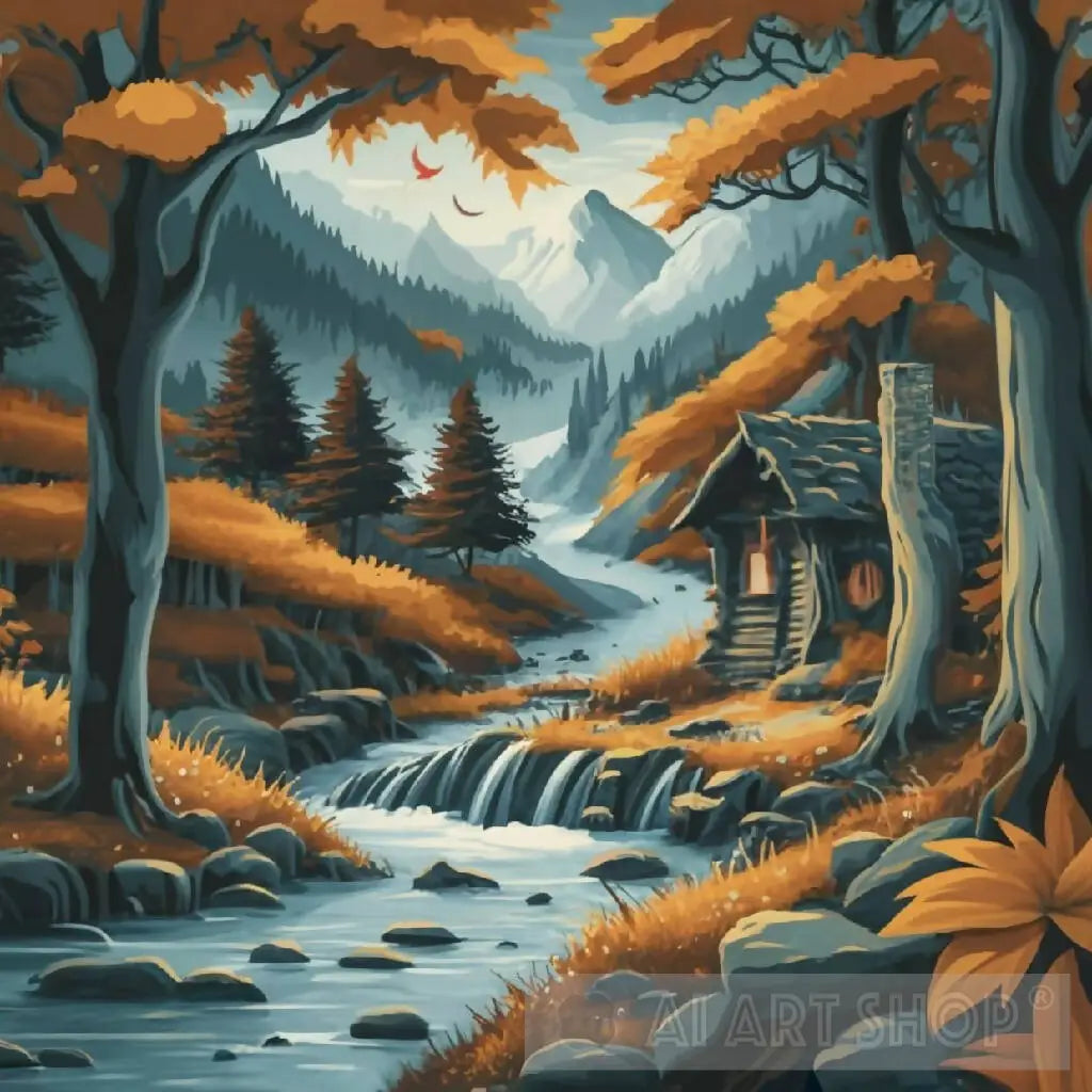 A peaceful, lively autumn landscape