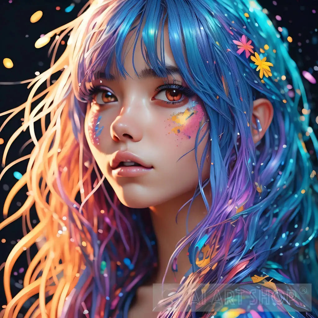 Girl, AI ARTWORK, prismatic person, Very detailed, beautiful girl,