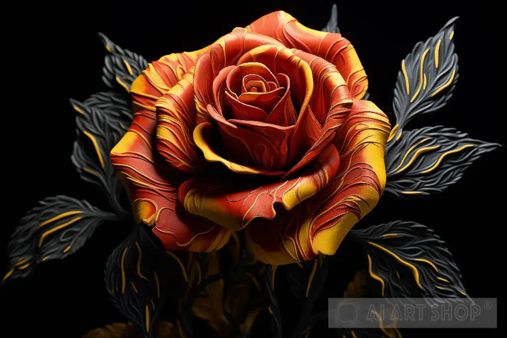 red Rose Art Gold