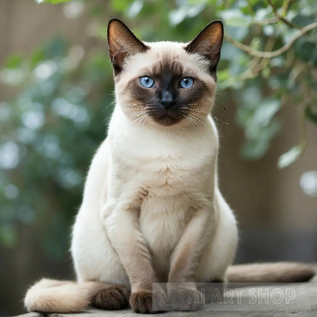 Short Fur Cat Color-Point Pattern Blue Almond Eyes Sleek Cat Breed