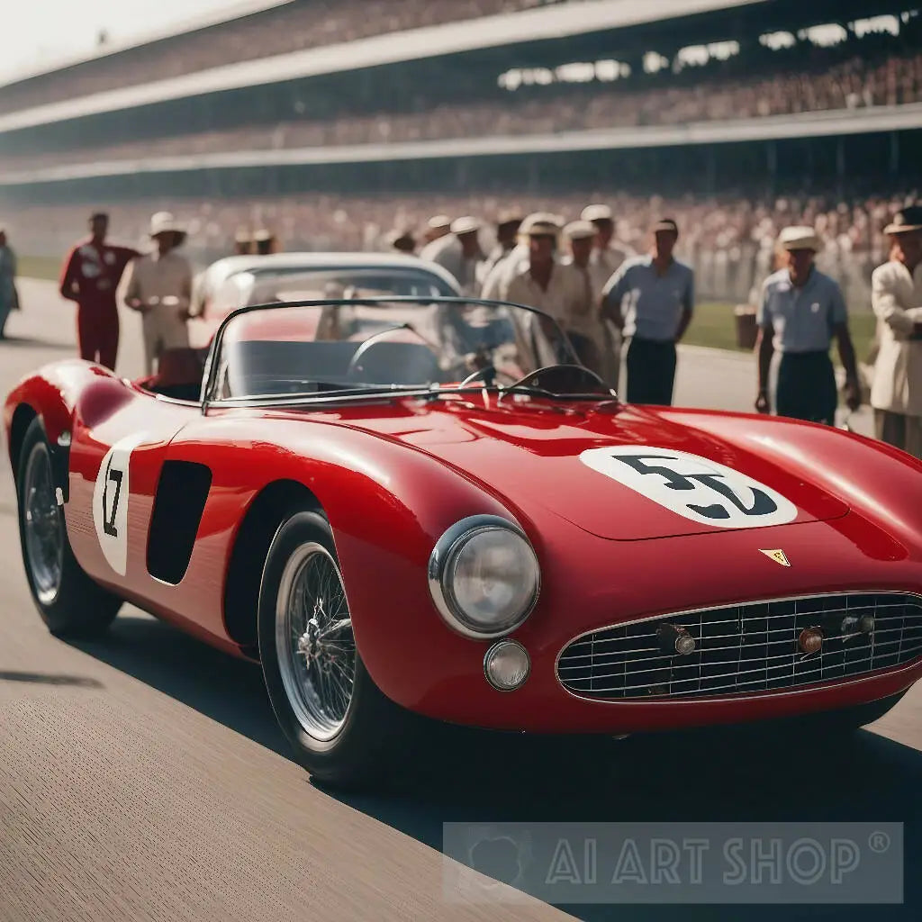 A Vintage Ferrari at Monza in the 1950's