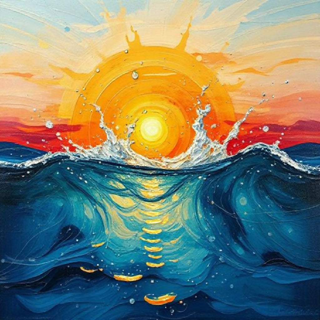 Wave - Sun - Urban Landscape - Abstract Art - Surrealism - Dynamic ...