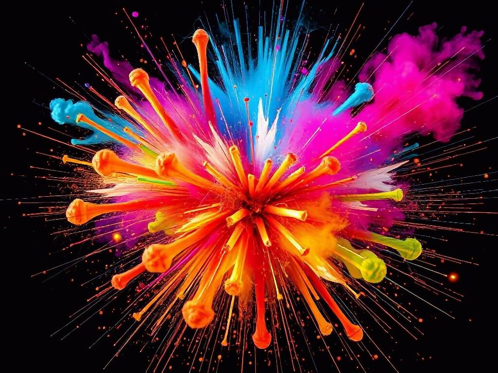 Colorful Dynamic Paint Splashes No. 10