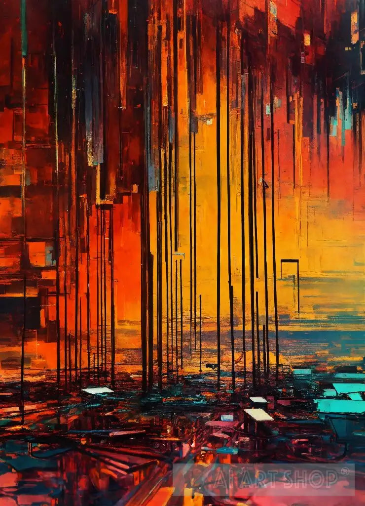 Abstract art. Broken Synth.