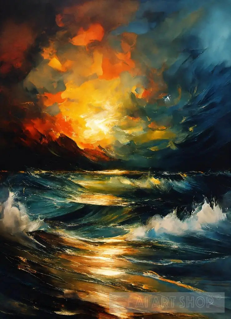 Abstract art. Storm at night.