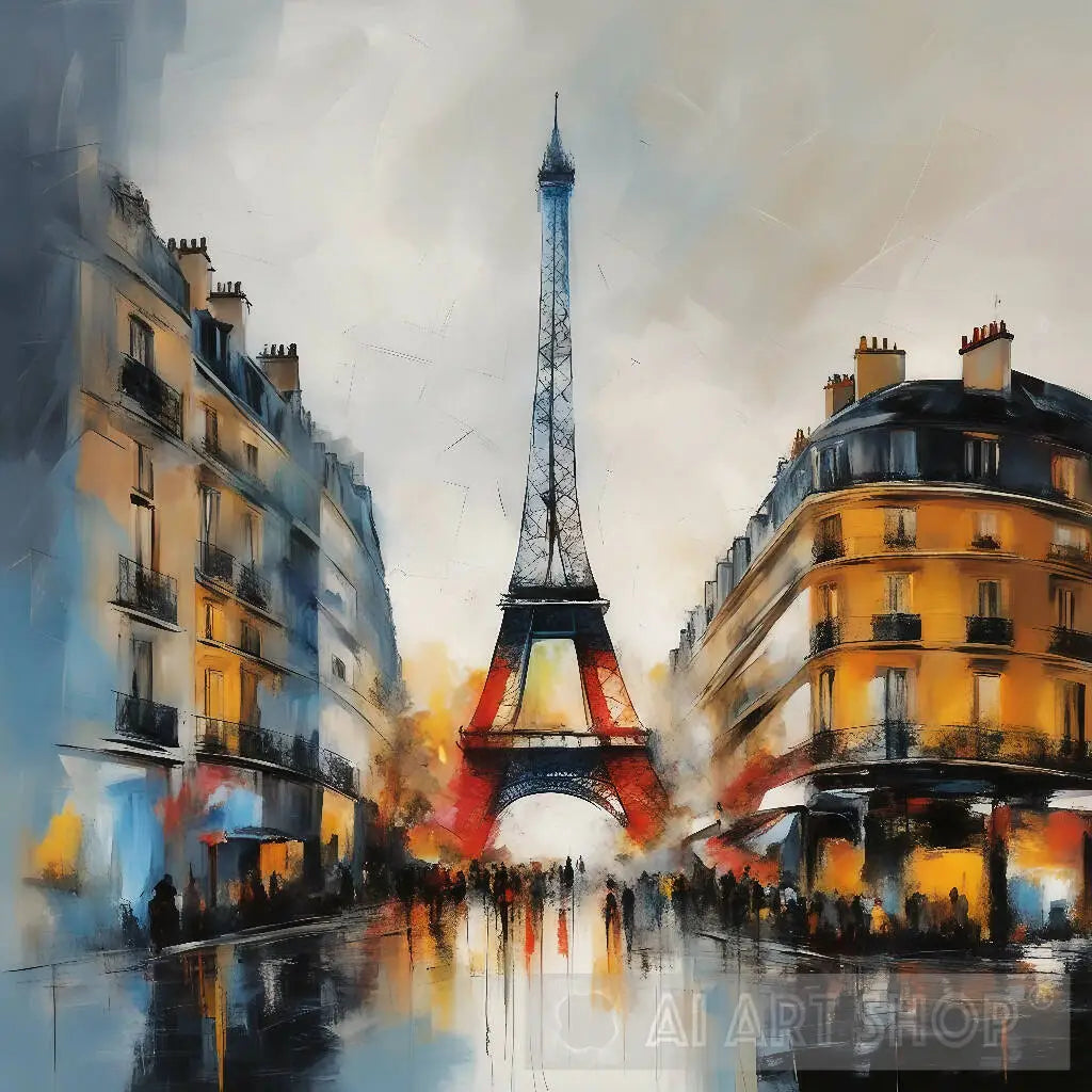 Abstract artwork capturing the spirit of the city of Paris