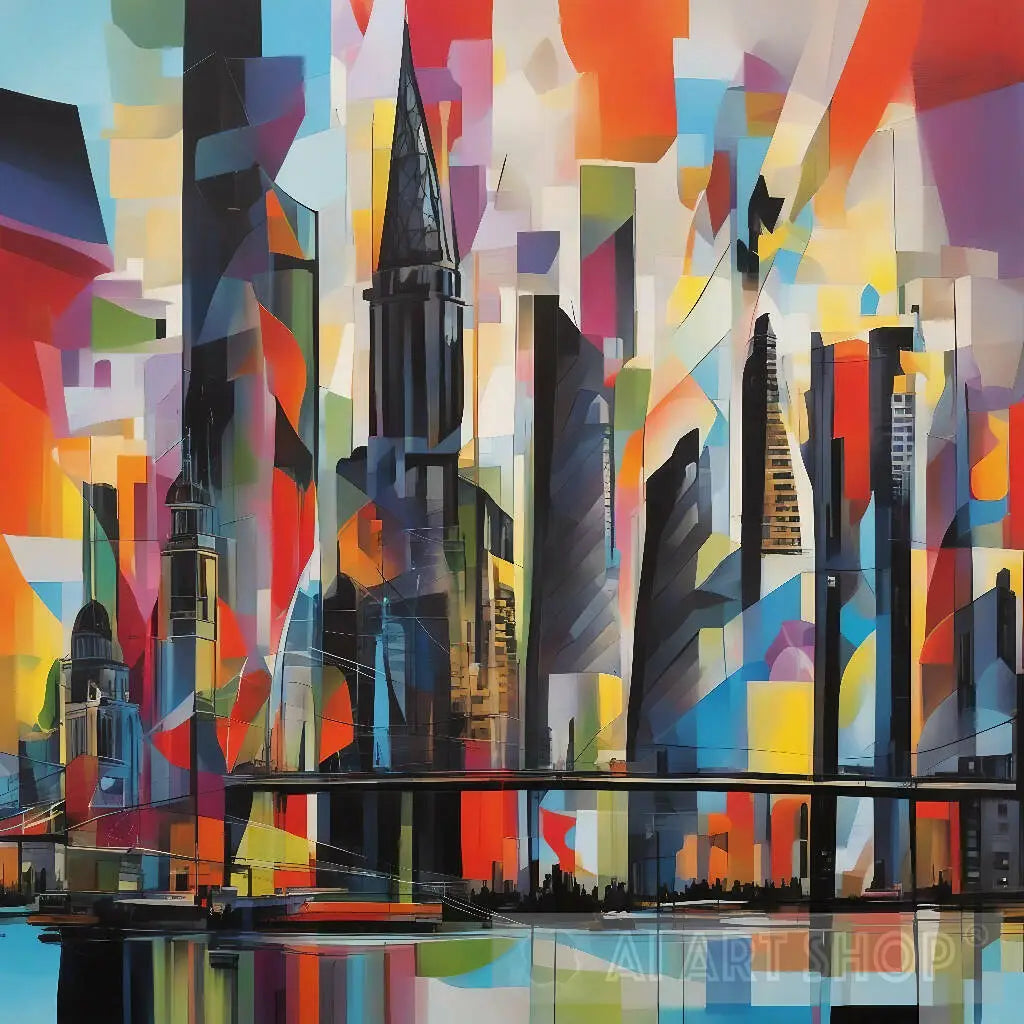 Abstract artwork capturing the vibrancy of the city of London